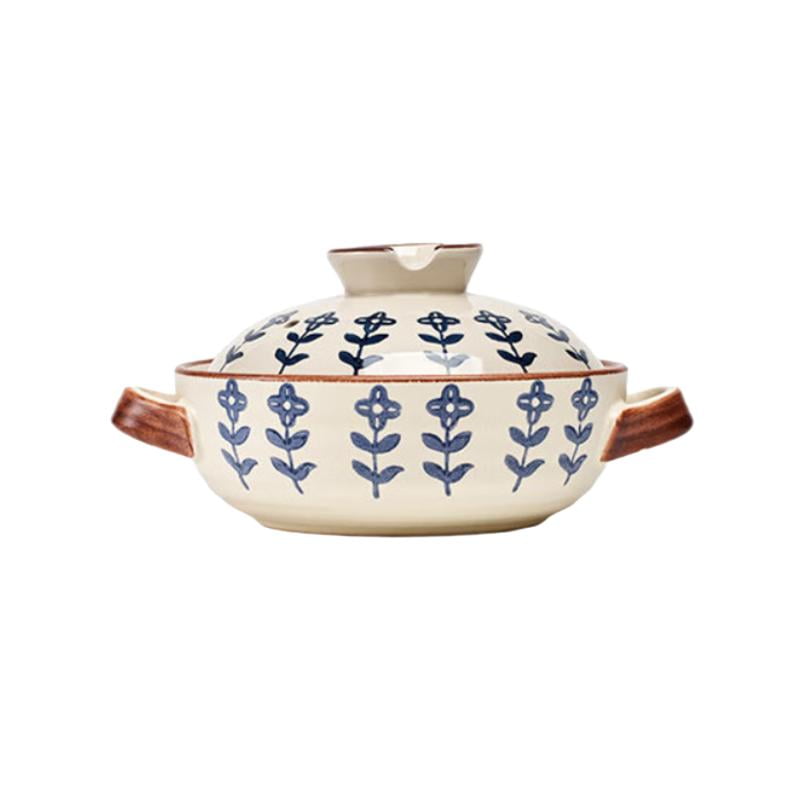 J.ZAO Ceramic Stockpot Clay Cooking Pot Cookware Stovetop, Pattern Stew ...