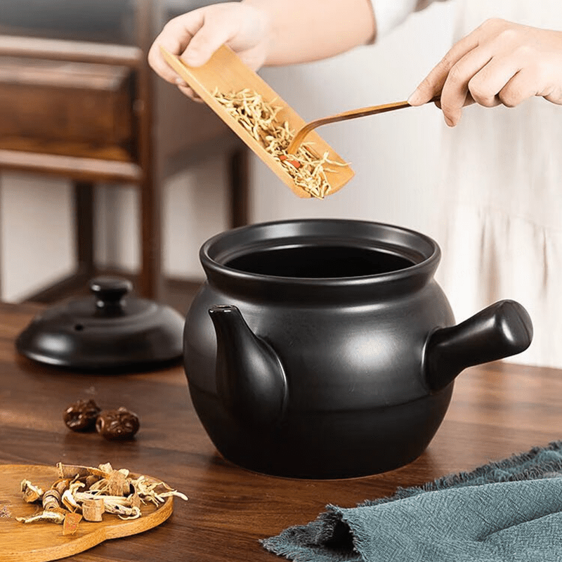 J.ZAO Chinese Ceramic Cooking Pot with Lid, Chinese Casserole/Stew Pot ...