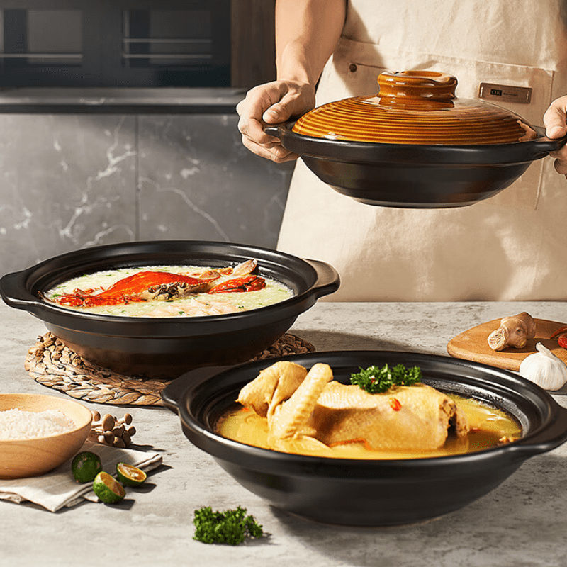 J.ZAO Clay Pot Rice Braised Chicken Rice Casserole Ceramic Soup Stew ...