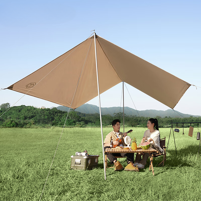 J.ZAO Sun Shade Beach Canopy Silver/Black Rubber Coated, UPF 50 ...