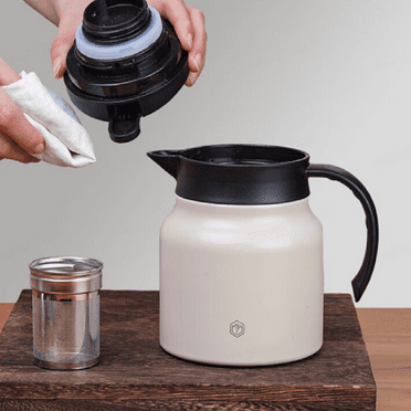 Borosil Stainless Steel Teapot- Vacuum Insulated, Silver, 1000 ...