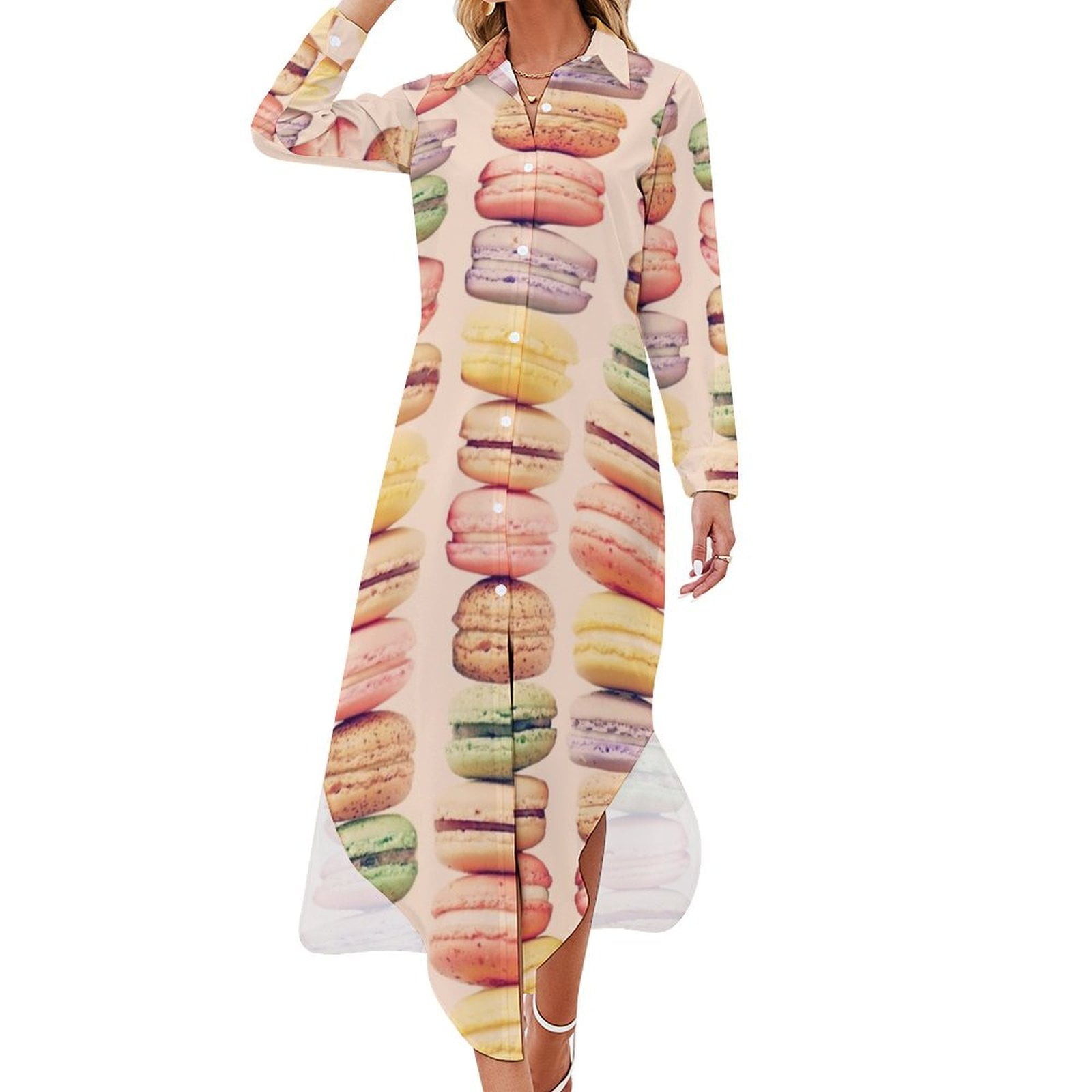 J'aime Macarons! Long Sleeved Shirt Dress luxury evening dresses 2024 ...