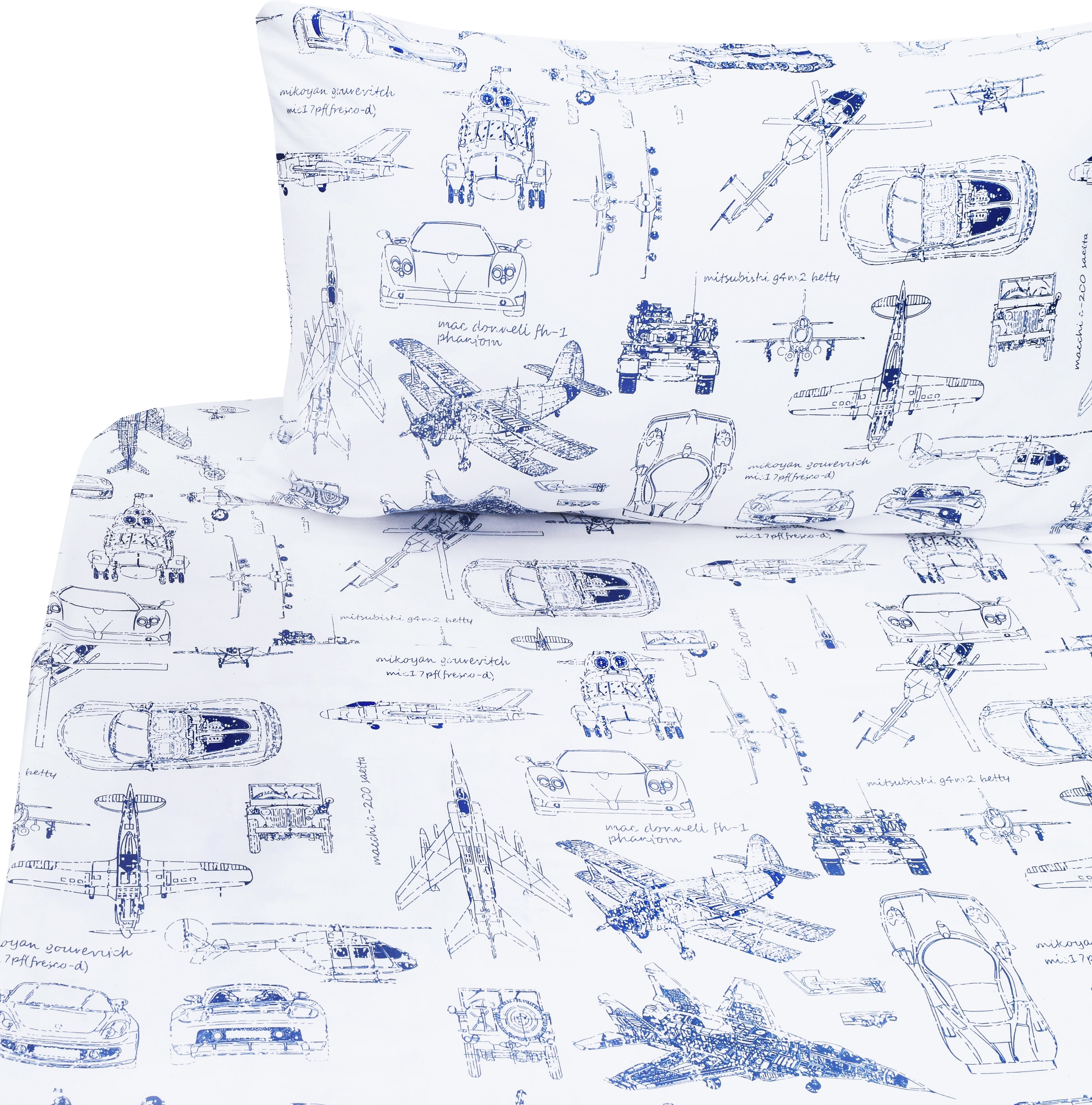 J-pinno Kids Twin Sheet Set, 100% Cotton, Military Vehicles Design ...