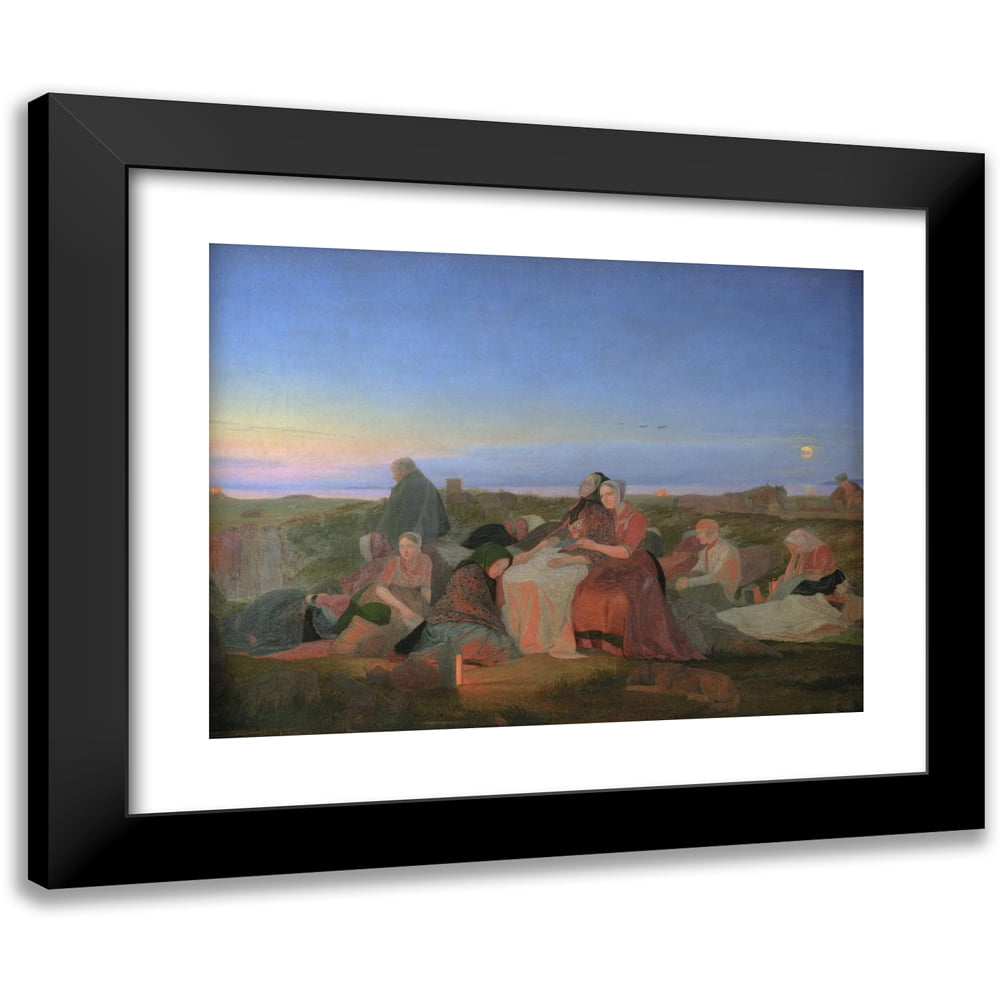 Jørgen Sonne 14x12 Black Modern Framed Museum Art Print Titled - Midsummer's Eve. Sick People ...