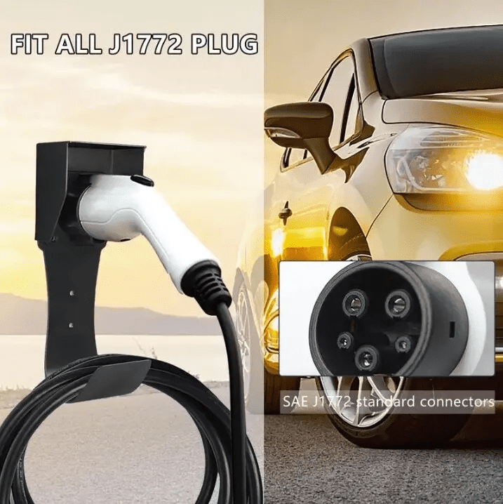 J1772 Charging Plug Cover+Bracket+Cable Organizer, Suitable for All ...