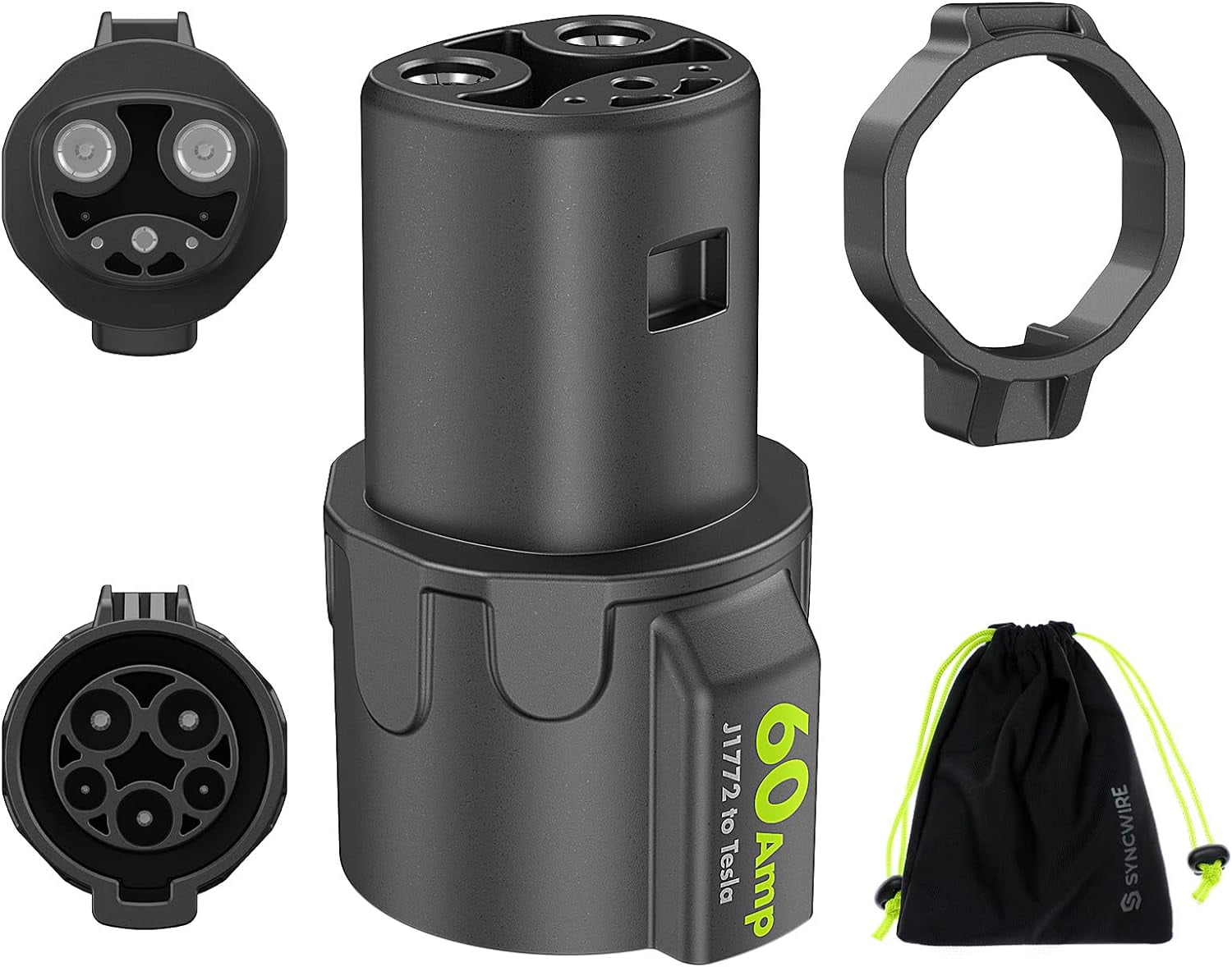 J1772 to Tesla EV Adapter for Easy Charging, 60A/240V AC, SAE J1772 ...