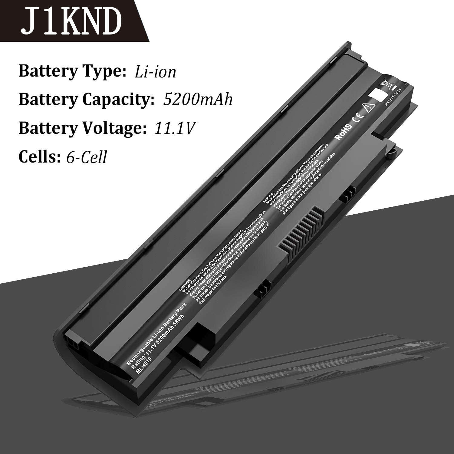 Dell J1KND 11.1V 48Wh Laptop Battery, Standard Rechargeable Li-ion for ...