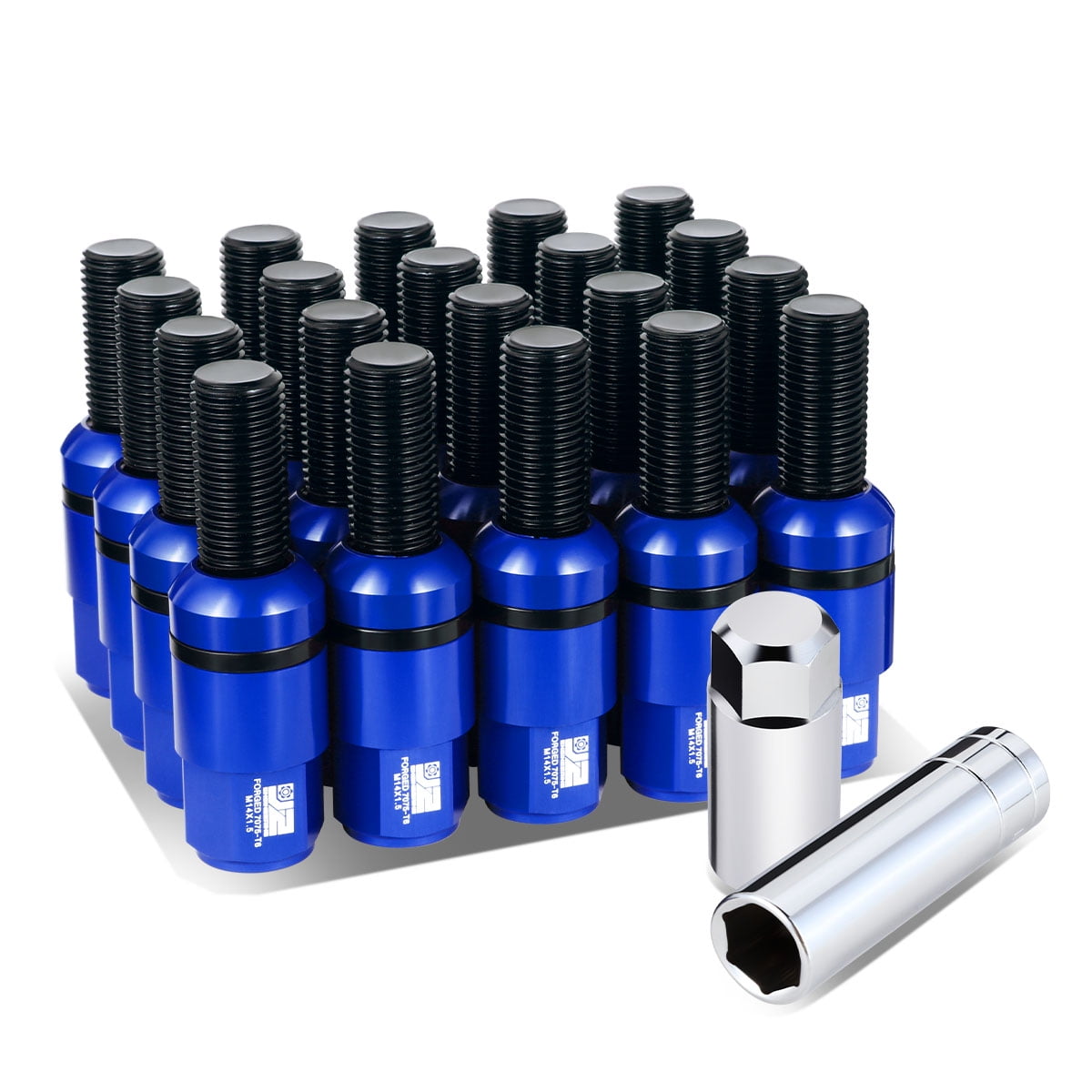 J2 Engineering J2-LN-T7-041BS-BL For 1992-2022 Mercedes-Benz Closed End Lug Bolt Nuts M14 x 1.5 ...