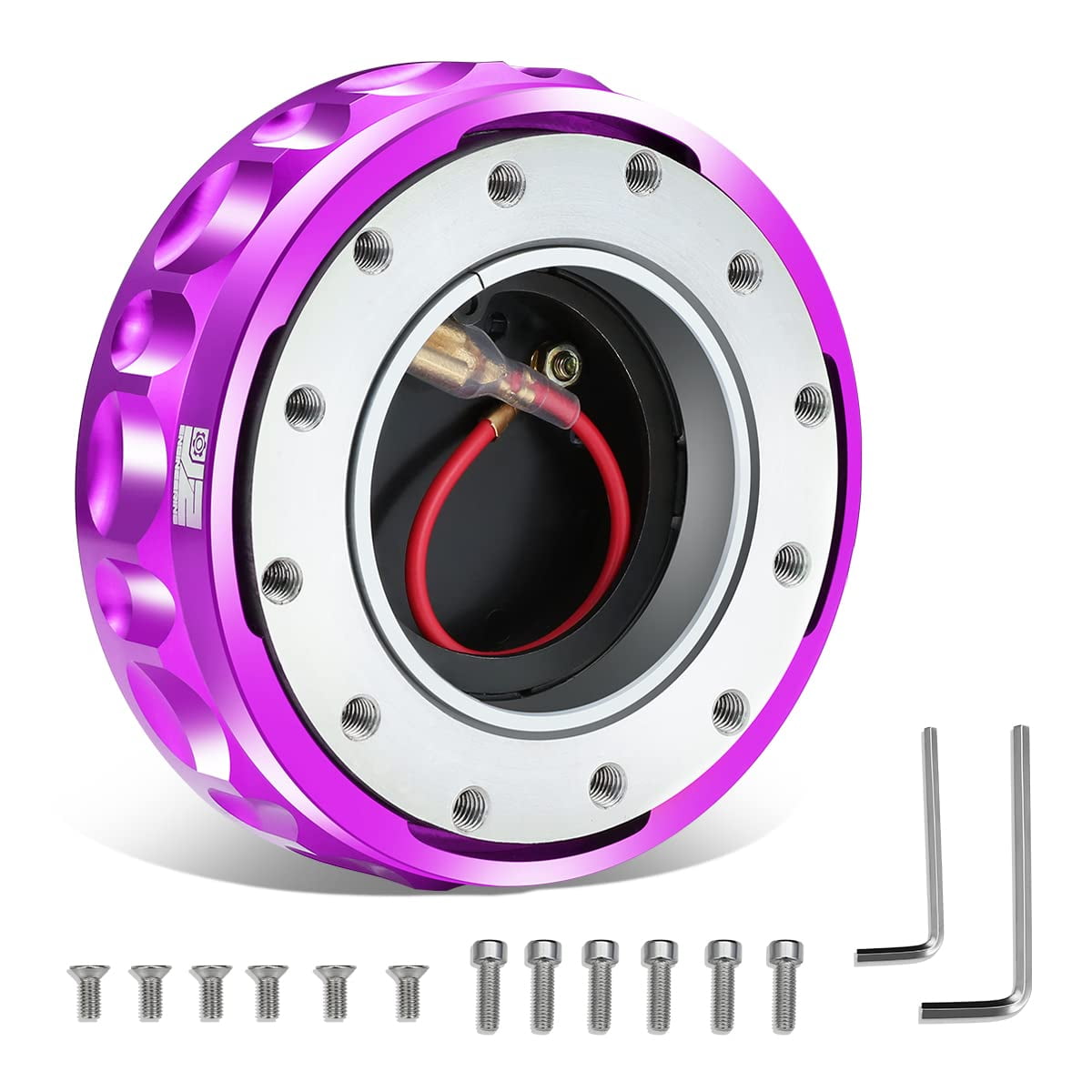 J2 Engineering J2-QR-ZTL-9070-PP Aluminum Low Profile Twist Lock Quick Release Steering Wheel ...