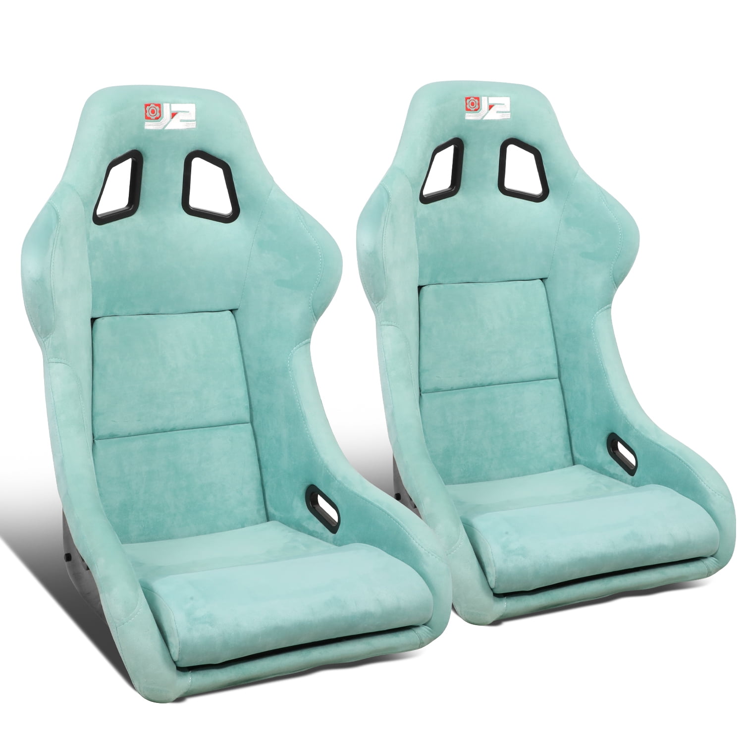 J2 Engineering Universal Lake Blue Fiberglass Bucket Racing Seats with ...