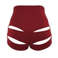 J21439 Womens High Waisted Cut Out Yoga Workout Gym Night Club Butt Lifting Booty Shorts