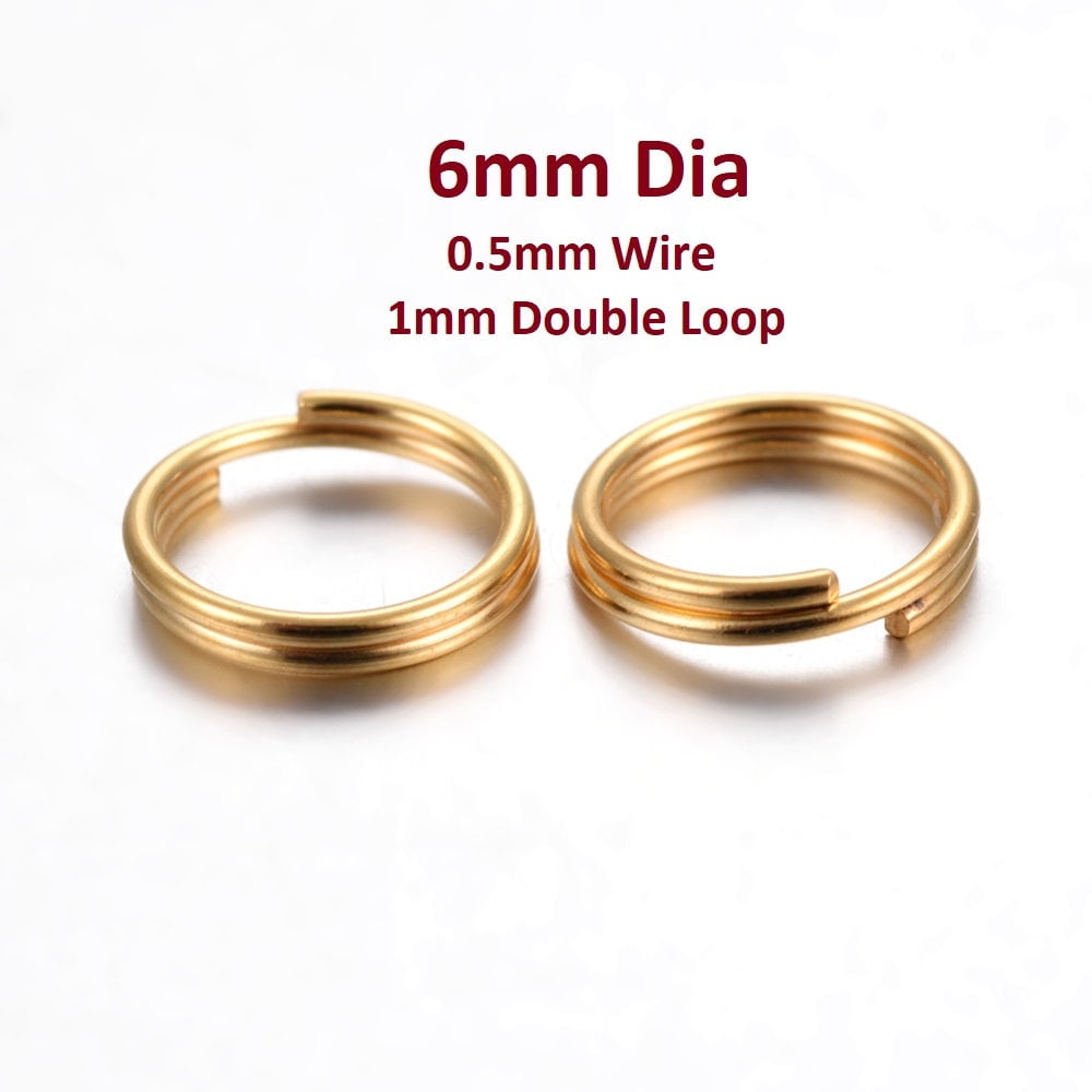 J239 - 50 pcs Double Rings - 304 Stainless Steel Golden Split Jump ...