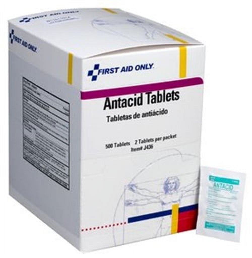 J436 Antacid 2Tabs/Pk500 Tab S/Box(J-436), First Aid Only, EACH, BOX ...
