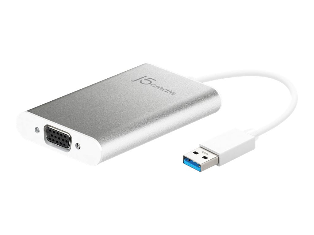 J5create USB to VGA Adapter, 5.91", Silver/White, Each (JCRJUA311 ...