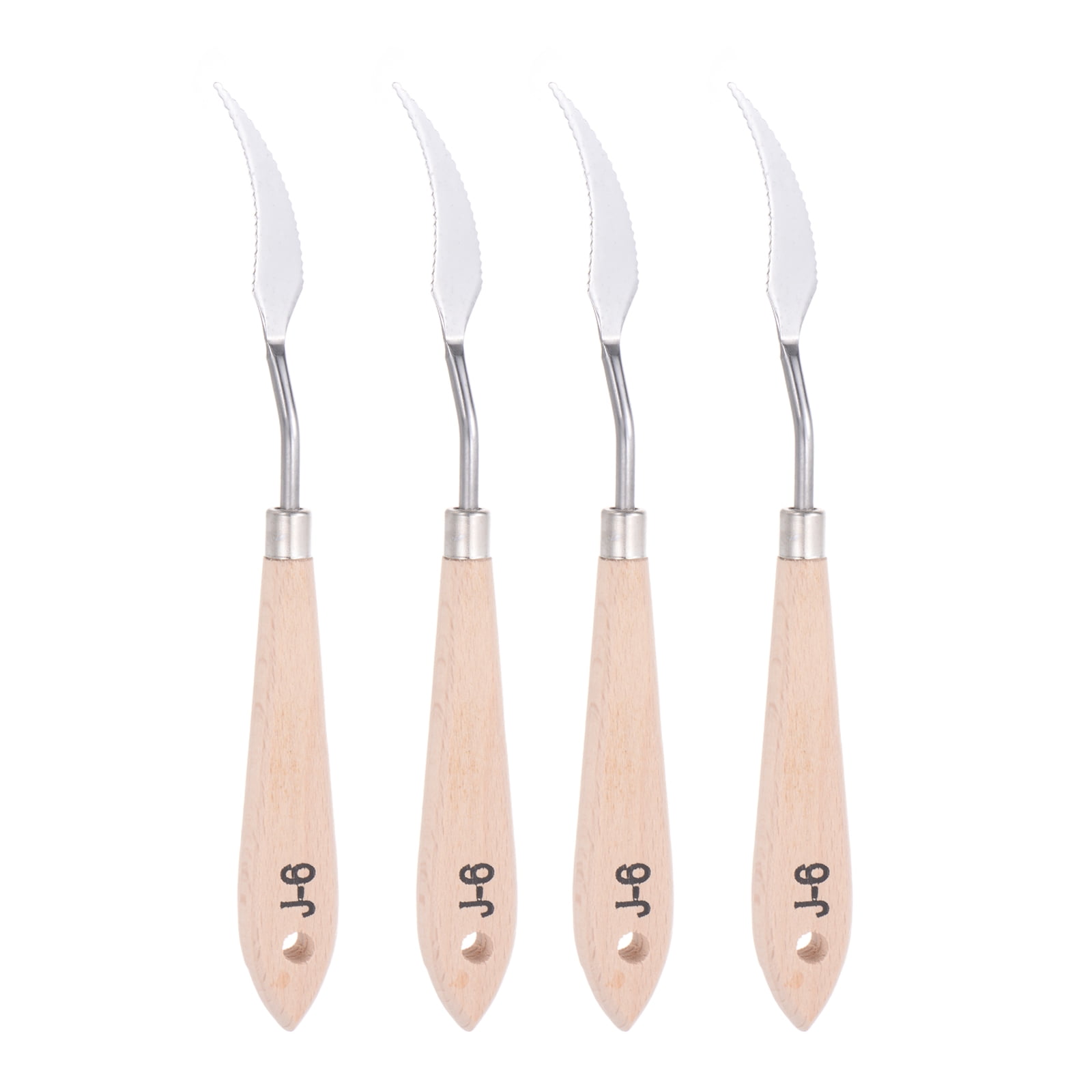 Uxcell #J6 Pallet Knife Wooden Handle Stainless Steel Spatula for Oil ...