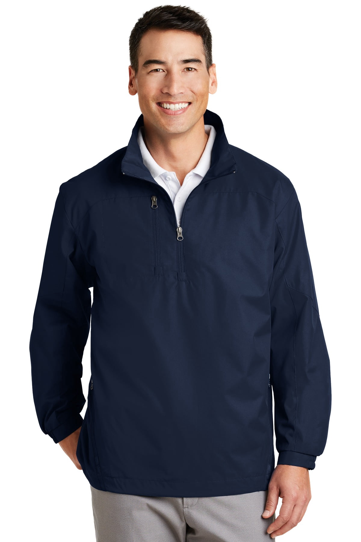 J703 Port Authority 1/2-Zip Wind Jacket Mens Golf Windshirt - Walmart.com