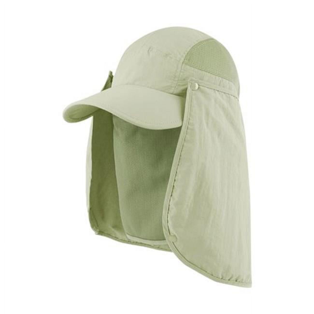 J7239 Taslon UV Cap With Removable Neck Flap, Khaki - Walmart.com