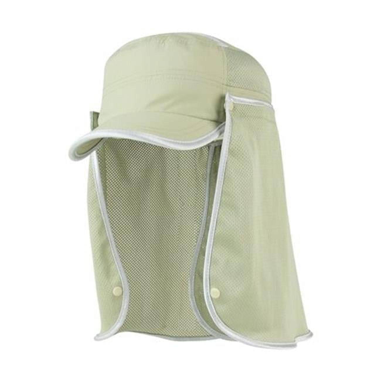 J7241 Taslon UV Fidel Cap With Flap, Khaki - Walmart.com