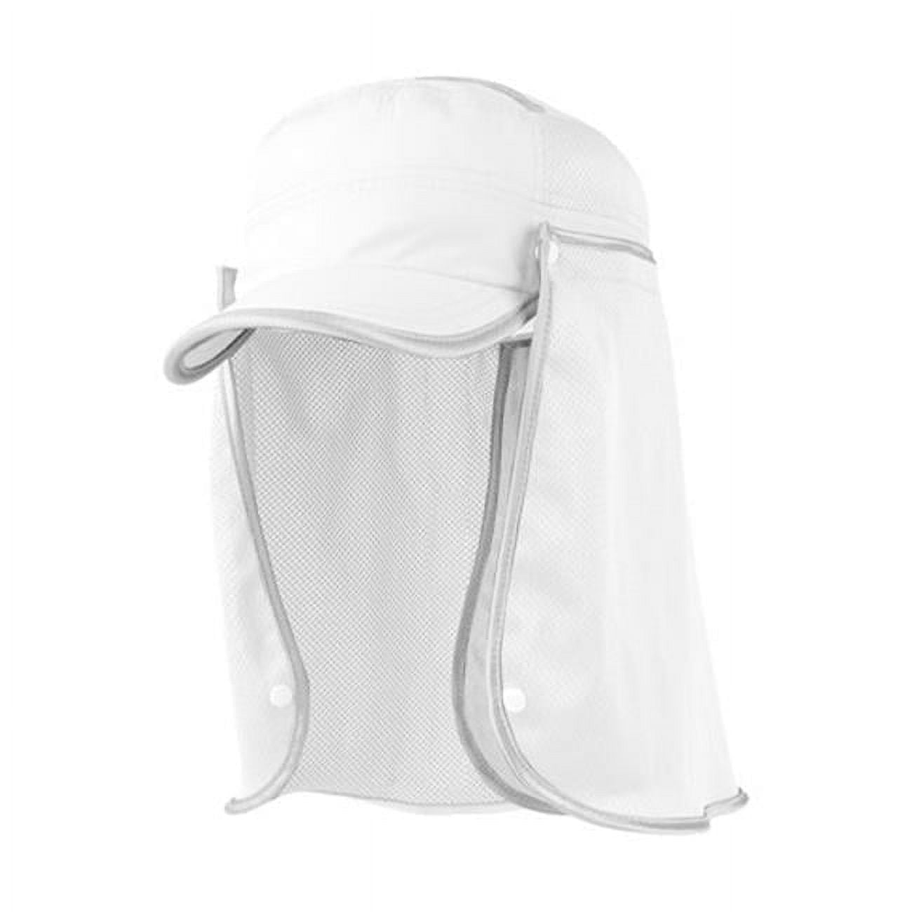 J7241 Taslon UV Fidel Cap With Flap, White - Walmart.com