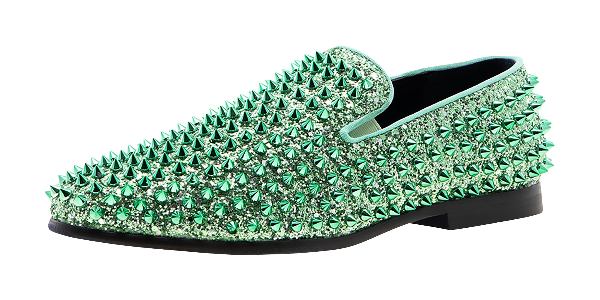 J75 Men's Luxor-3 Spiked Slip-on Loafer | All-Over Metallic Spikes ...