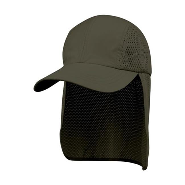 J7692 Microfiber Cap With Mesh Flap, Dark Olive - Walmart.com