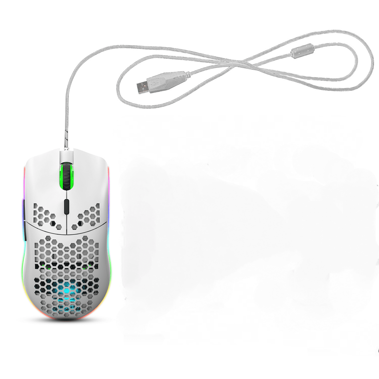J900 Hole Mouse RGB Light Macro Programming Game Mouse 6 Keys Can Turn ...