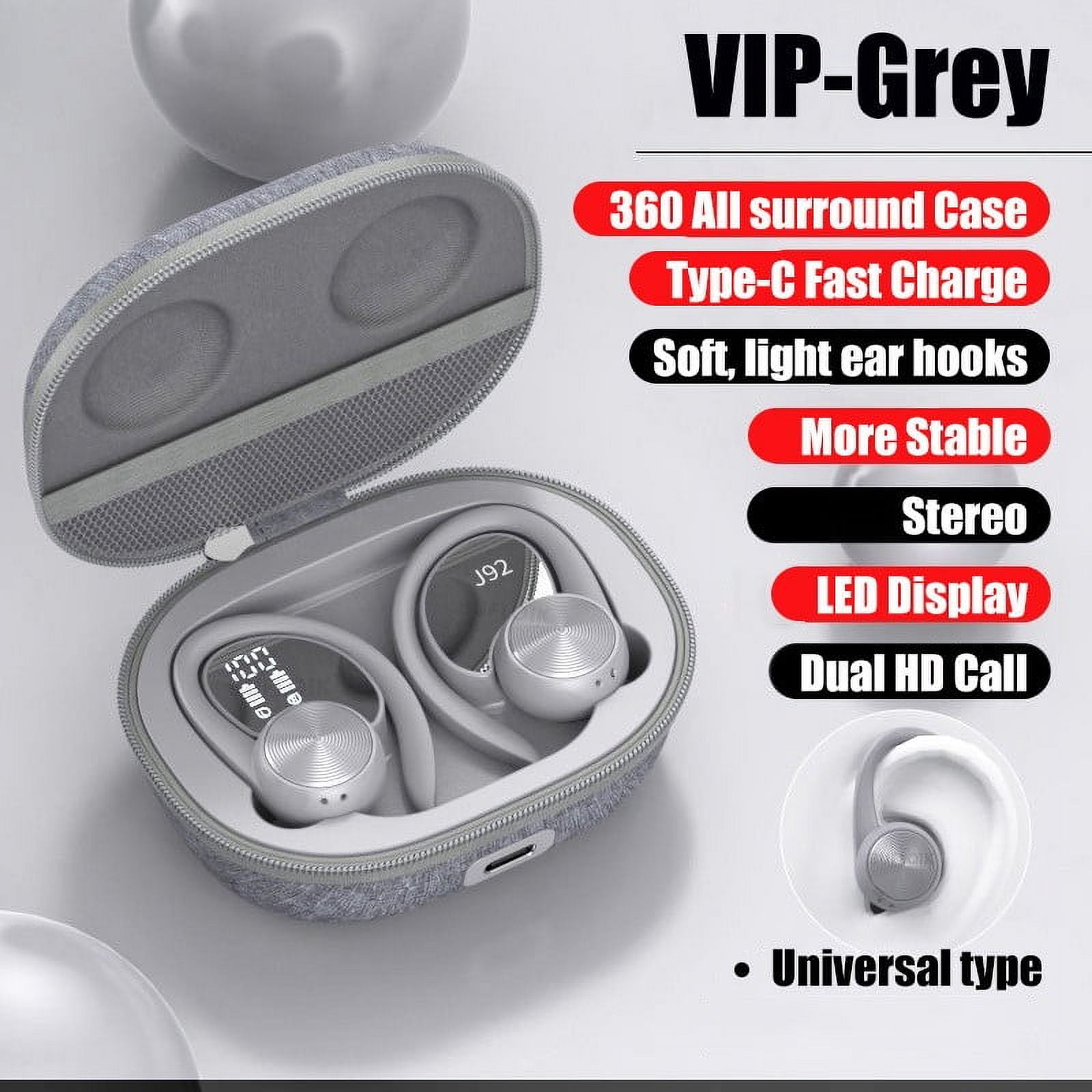 J92 True Wireless Earbuds Mega Bass BT 5.0 Headphones for Sports Ergonomic Design Battery ...