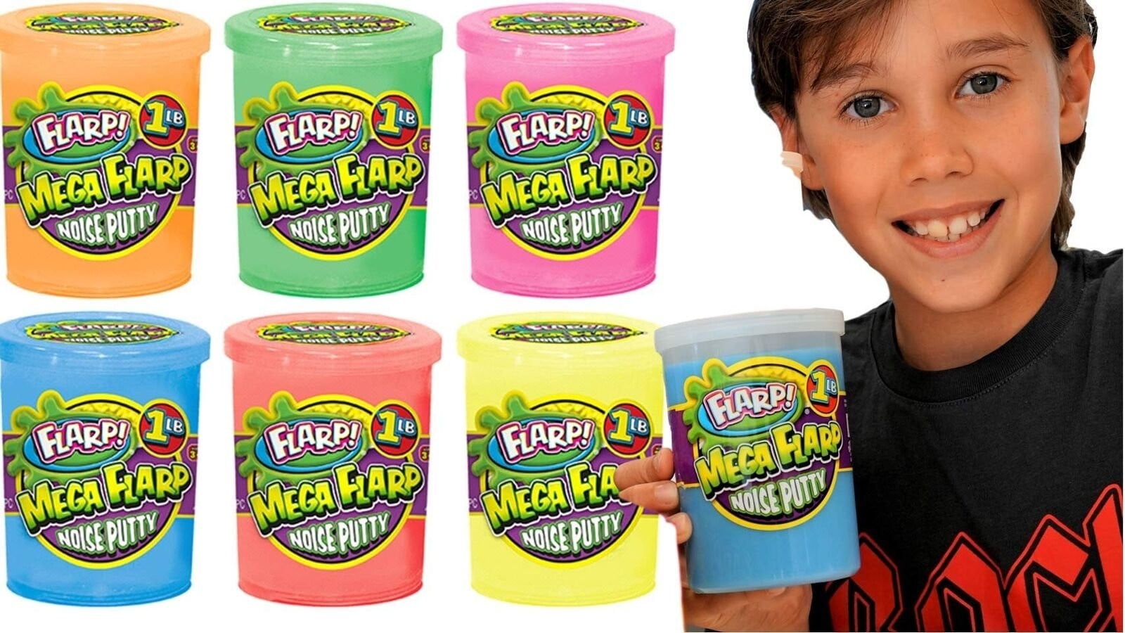 JA-RU 1Lb Mega Flarp Noise Putty Scented (6 Units) Fidget Toy Squishy ...