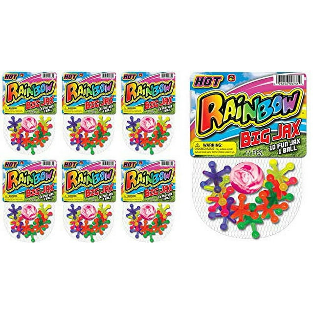 JA-RU Big Jacks Toy Set (6 Pack) Kids Plastic Jax Classic Games, Great ...