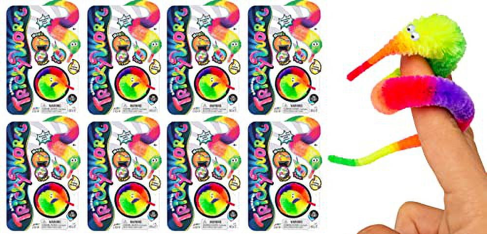 JA-RU Fuzzy Worms on Strings on a String Magic Worms Fidget Toy 8 ...