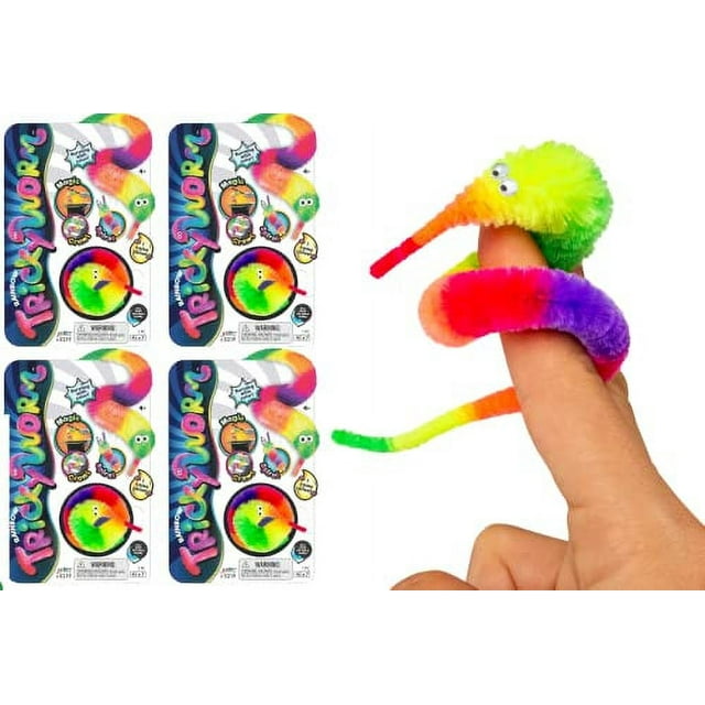JA-RU Mr Fuzzy Worms on a Strings Magic Worms Fidget Toy (4 Assorted ...