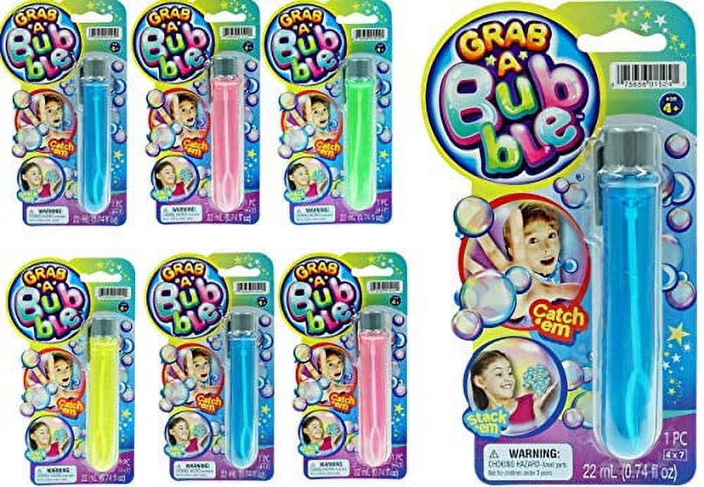 JA-RU Grab a Bubble (6 Pack) Touchable Mini Burbles Wand Outdoor Party Favors for Kids. W-1524-6 ...