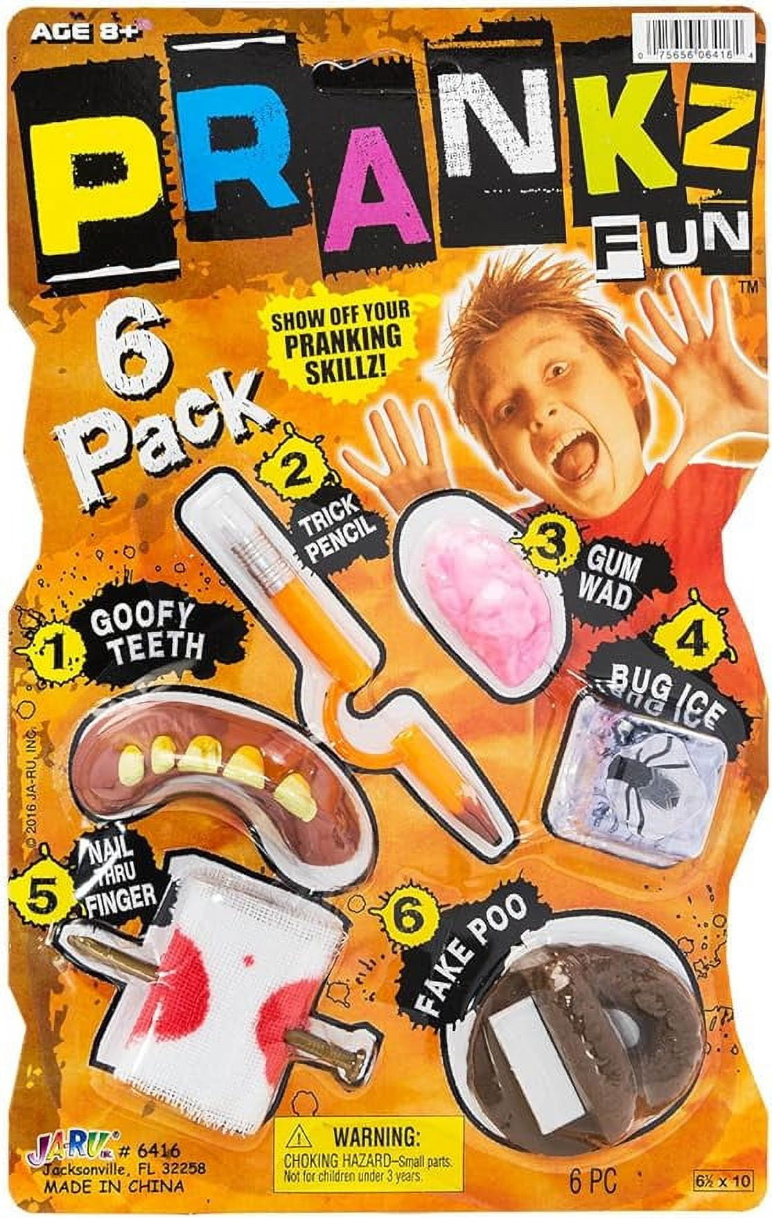 JA-RU Inc. Toys - Prankz Fun - 6-PACK (Goofy Teeth, Fake Poo, Bug Ice ...