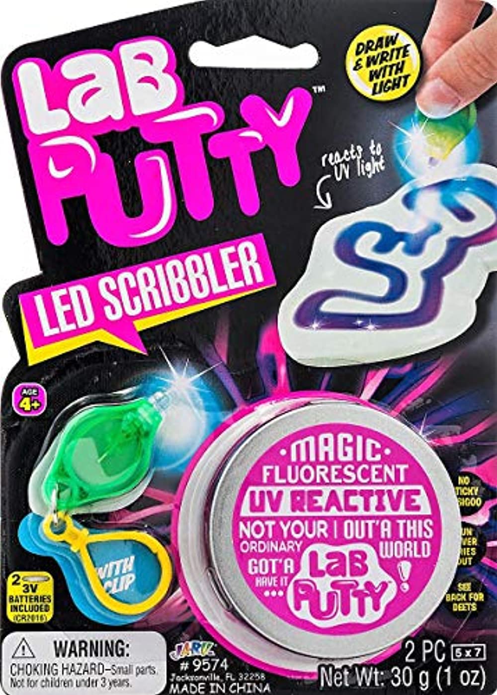 JA-RU Lab Putty Led Scribbler UV Color Changing with Flashlight (1 Pack ...