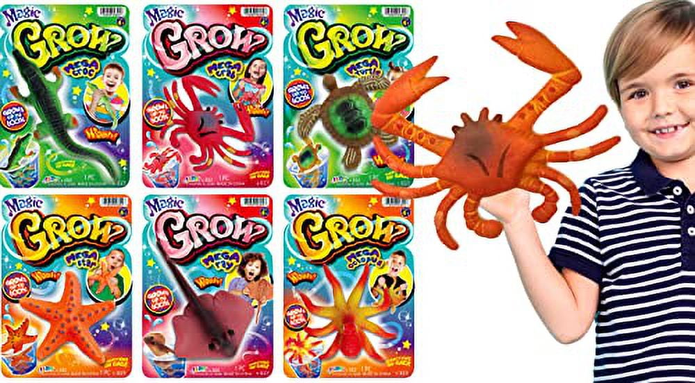 JA-RU Mega Magic Grow Sea Creatures, Water Growing Toys for Kids & Adults, 6 Assorted Units ...