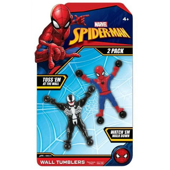 JA-RU Spiderman & Venom Window Crawler Wall Climbers Rolling Sticky ...