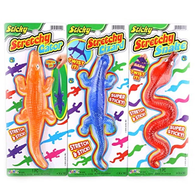 JA-RU Super Stretchy Sticky Reptiles Snake, Lizard & Alligator (3 Units ...