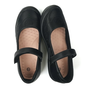 DREAM PAIRS Girls School Uniform Shoes Mary Jane Black Flats - Walmart.com