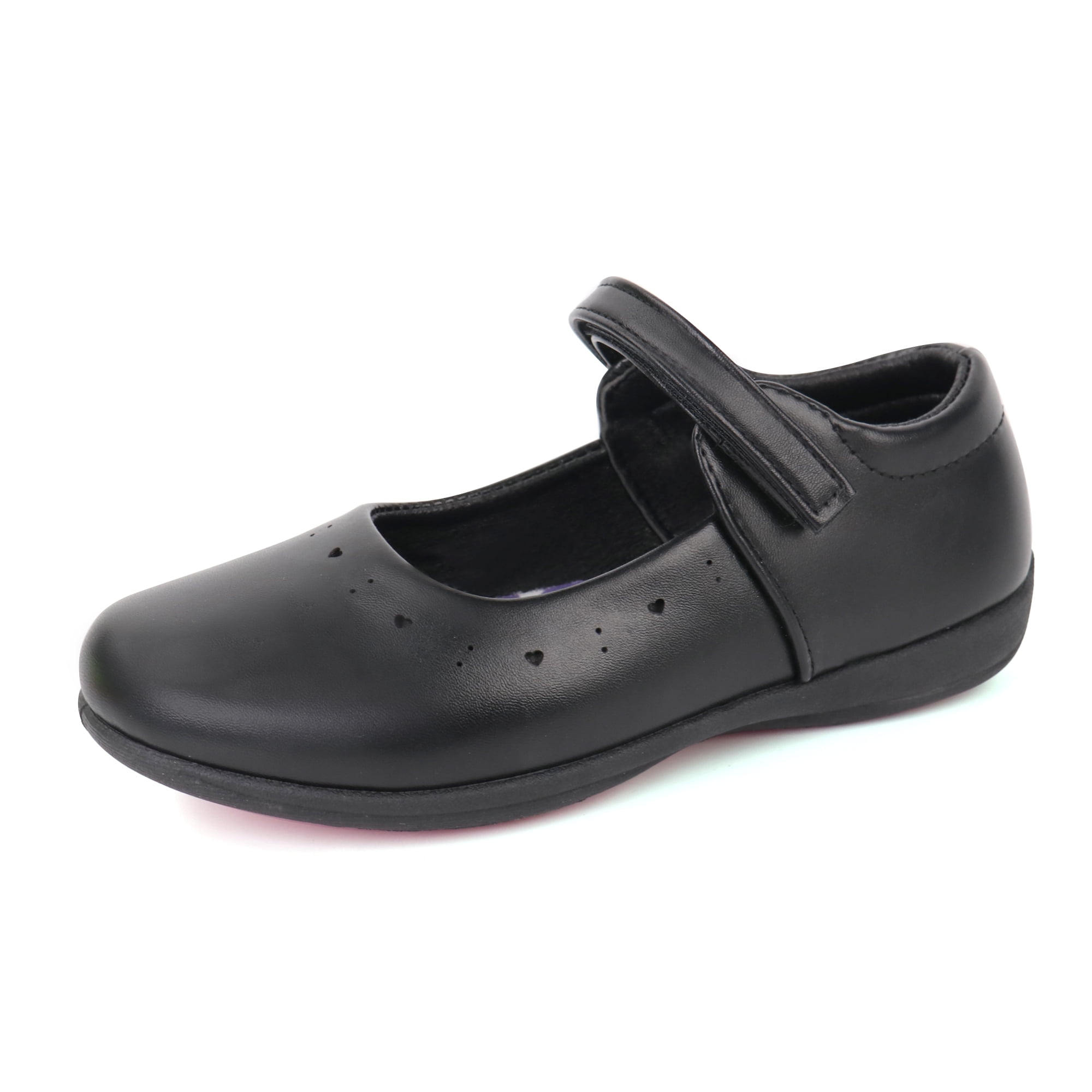 JABASIC Girls School Dress Shoes Kids Uniform Mary Jane Flats (6,Black ...