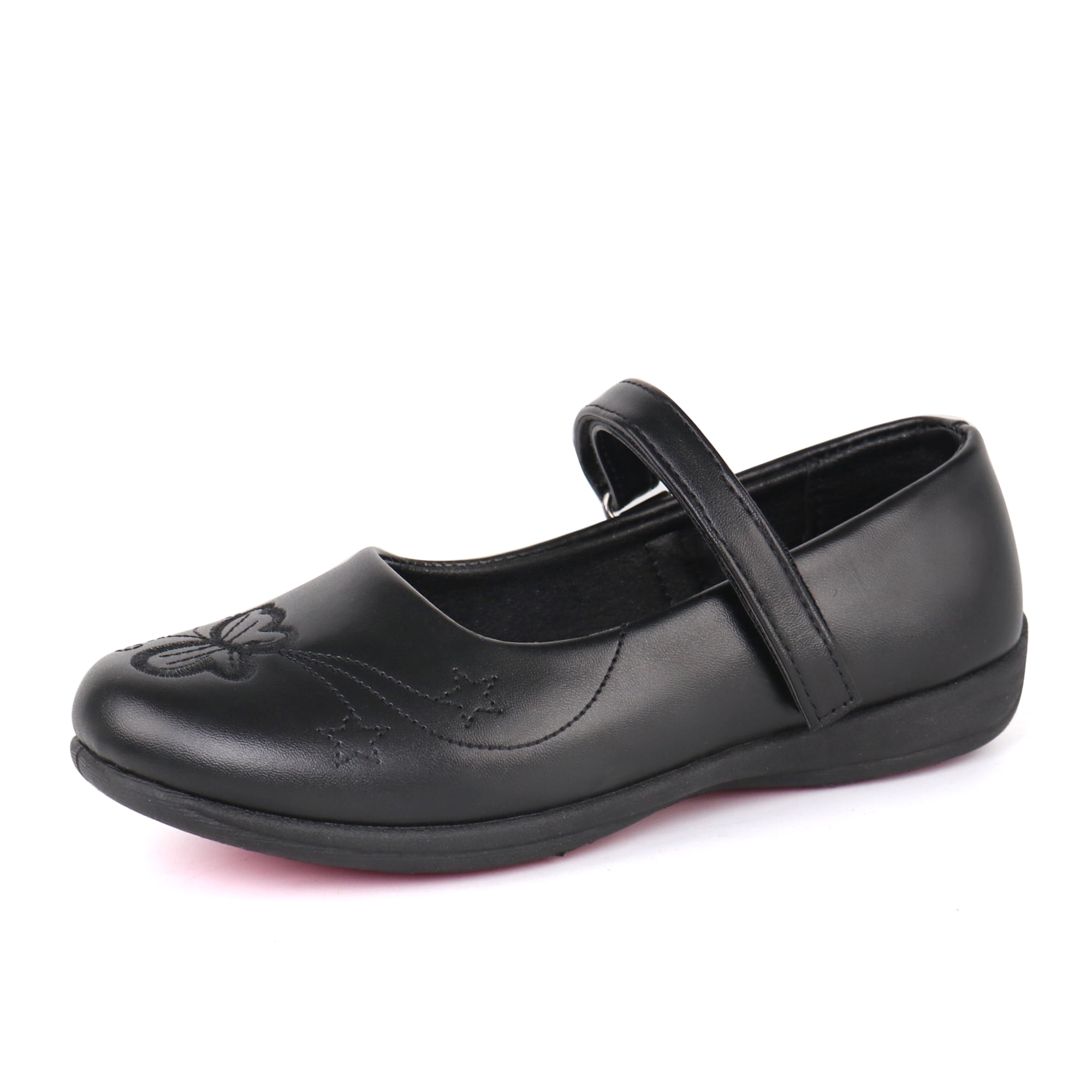 Jabasic Girls School Uniform Dress Shoes, Mary Jane Flats, Black ...