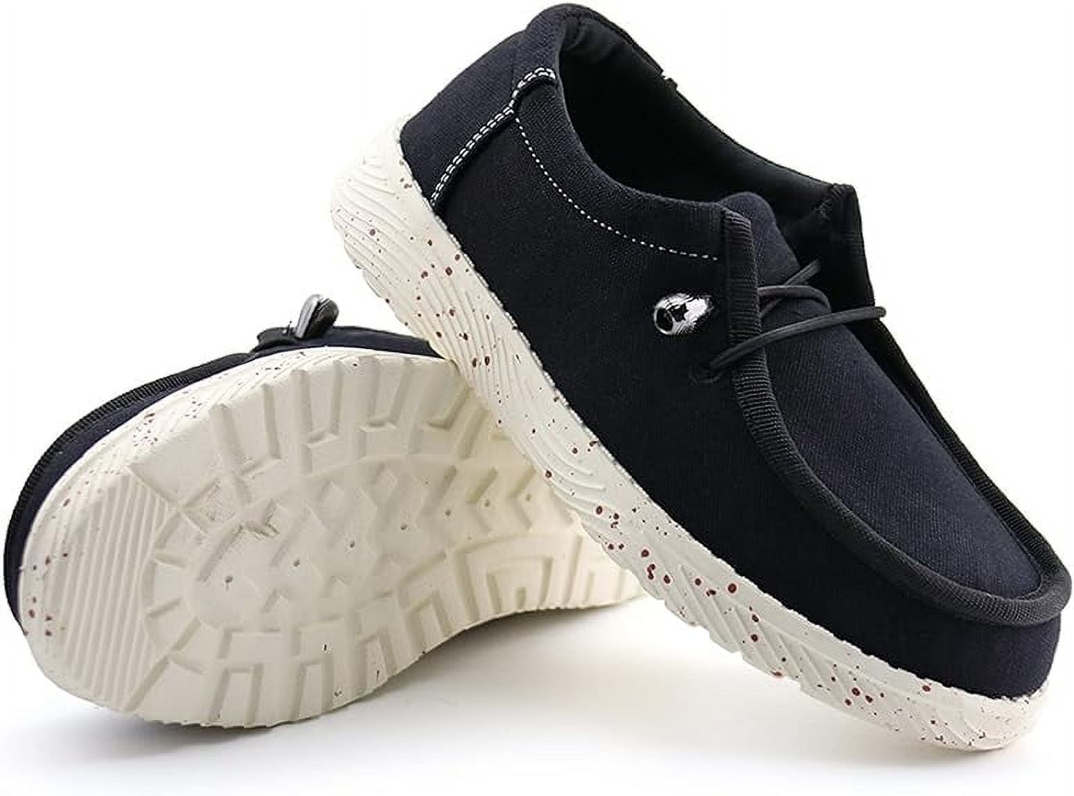 JABASIC Kids Canvas Loafers Boys Girls Walking Shoes School Boat Shoes ...