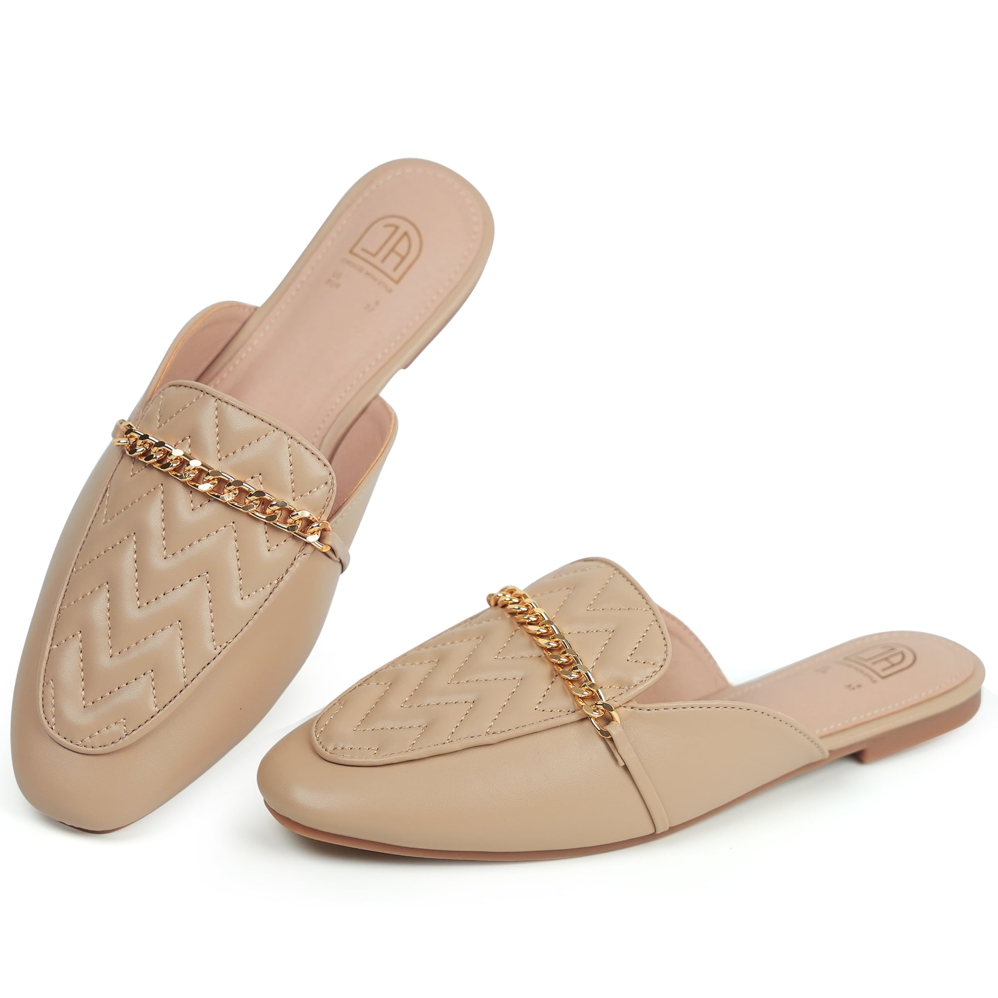 JABASIC Women Slip On Flat Mule Comfortable Backless Shoes Slide On ...