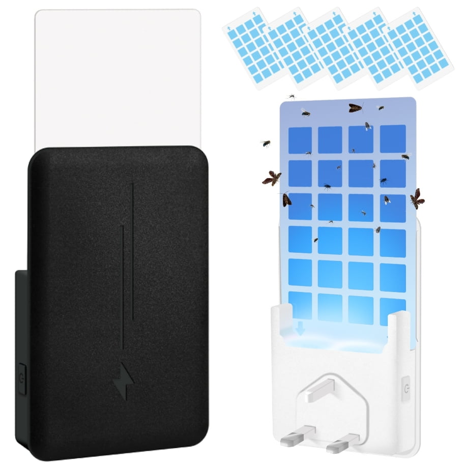 JABDE Fly Trap Flying Insect Trap (1 Device + 5 Refill Cards) Safe UVA ...