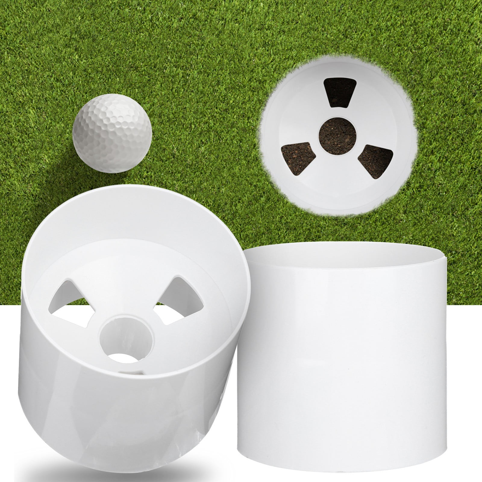 JABUUO 2 Pcs Golf Cup Putting Cup 4 Inch Depth ABS White For Golf ...