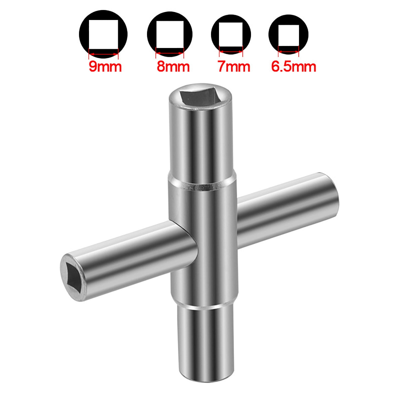 JABUUO 4 Way Sillcock Key Steel Sillcock Silver Water Utility Key For ...