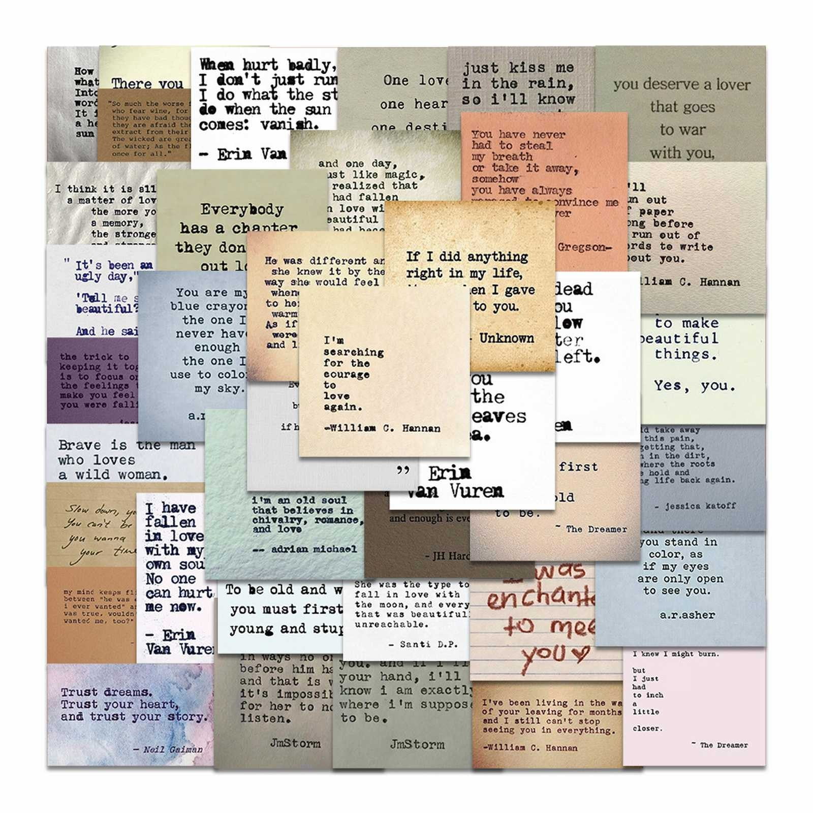 JABUUO 60 Pieces Retro Typewriter Motivational Quotes Stickers ...