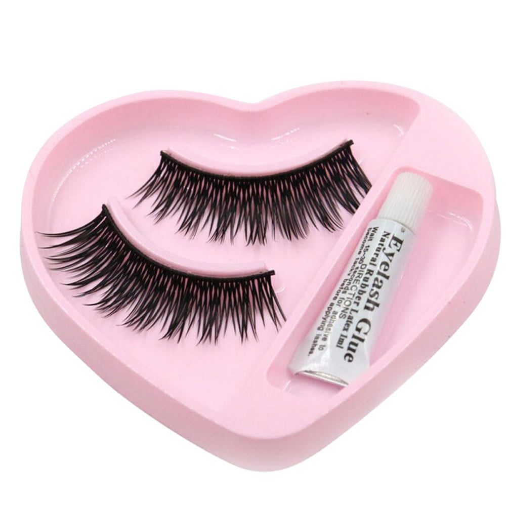 JABUUO Natural 1 pair False Long Thick Eyelashes Makeup 5ml Eyelashes ...