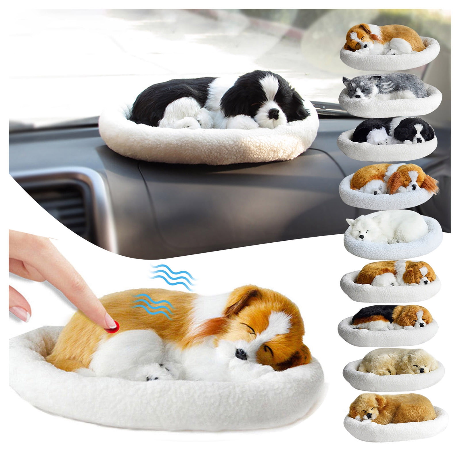 JABUUO Realistic Sleeping Plush Breathing Dog Furry Dog With Mat ...