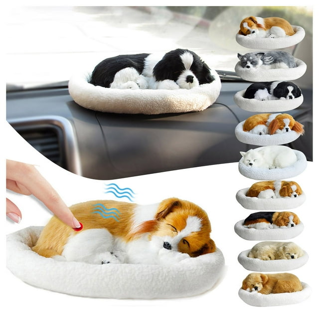 JABUUO Realistic Sleeping Plush Breathing Dog Furry Dog With Mat ...