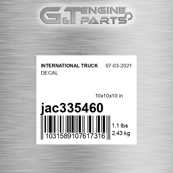 JAC335460 DECAL fits INTERNATIONAL TRUCK (New OEM) - Walmart.com